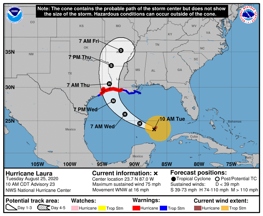 Hurricane Laura Strengthens