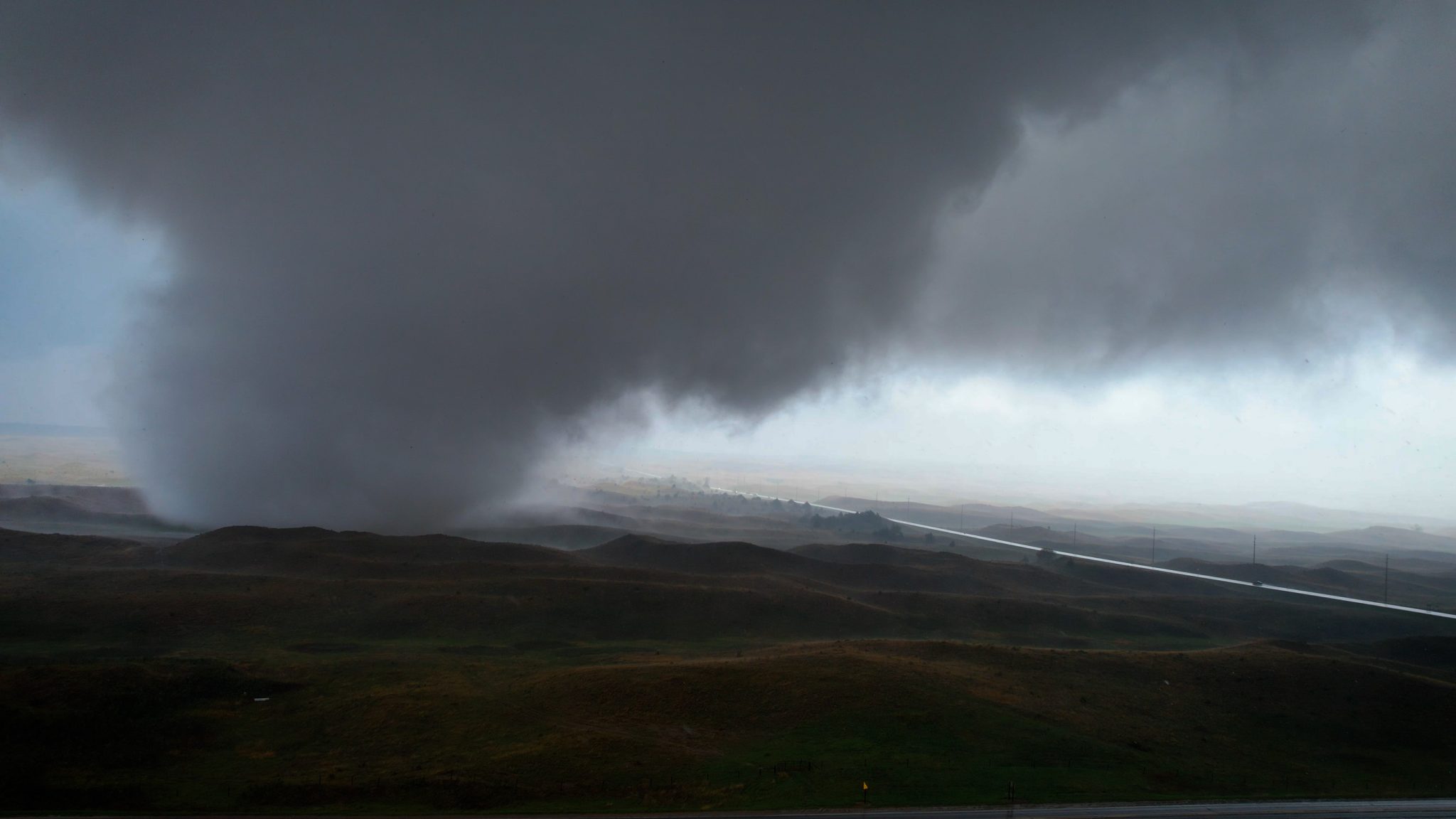 Storm Chaser Drones Nebraska Wedge Tornado